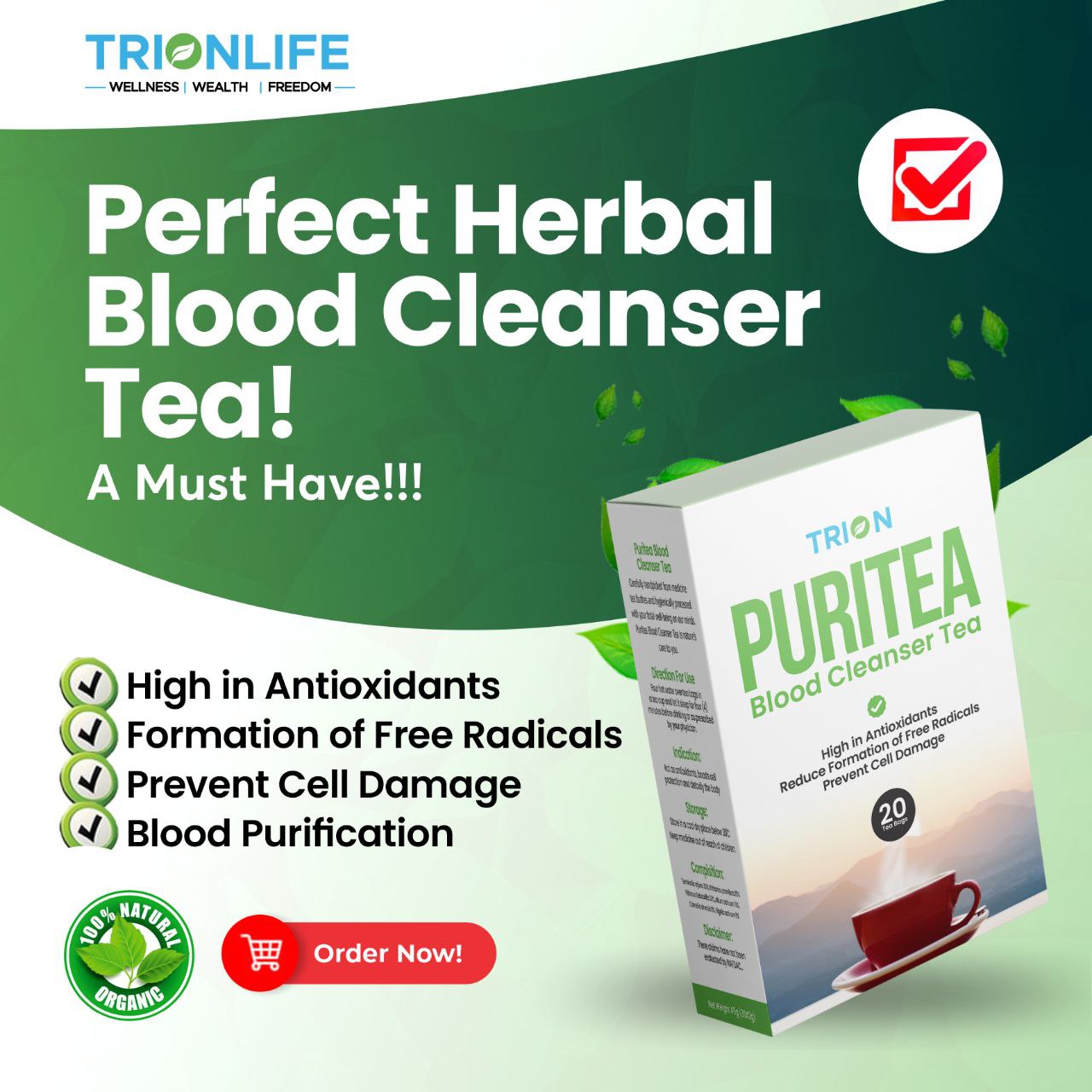 PURITEA – 30teabags – For Blood Cleansing – Happy Home